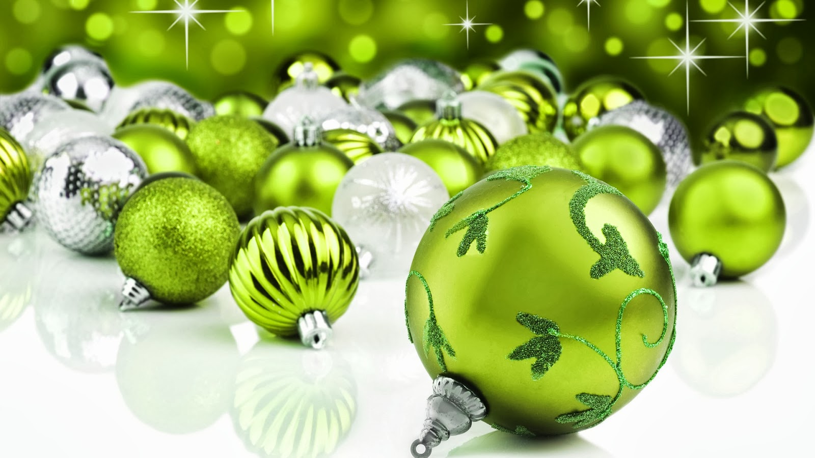 Fondo de Pantalla Navidad bolas decorativas verdes | Fondo Pantalla Online