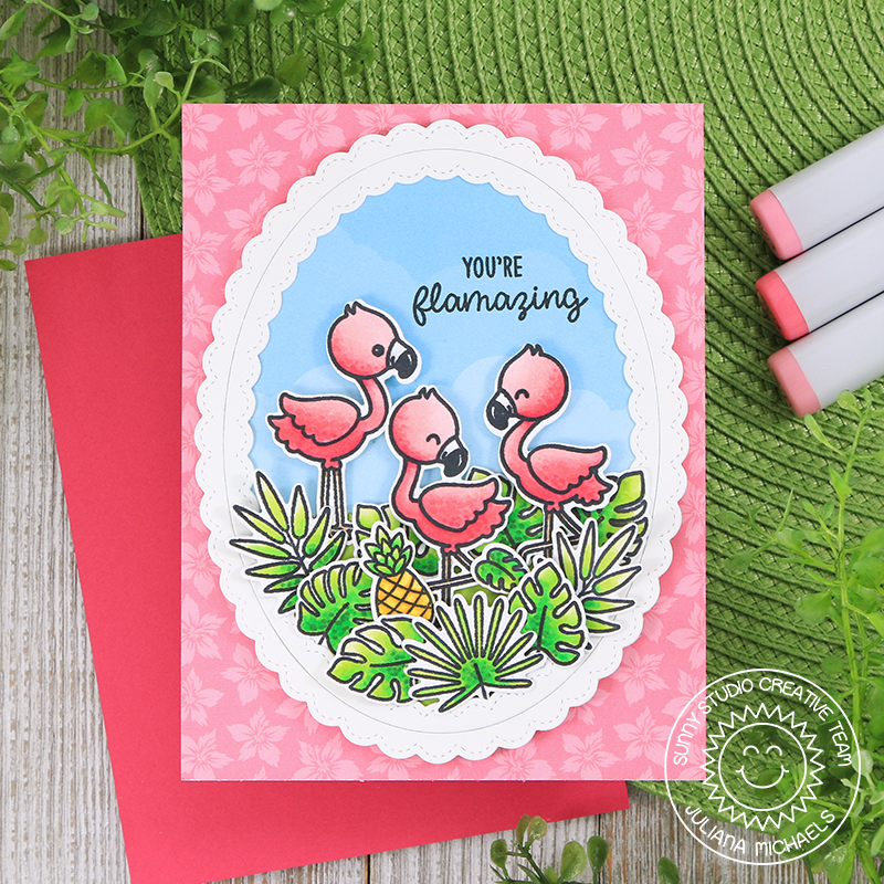 Sunny Studio: Fabulous Flamingos Cards with Angelica and Juliana