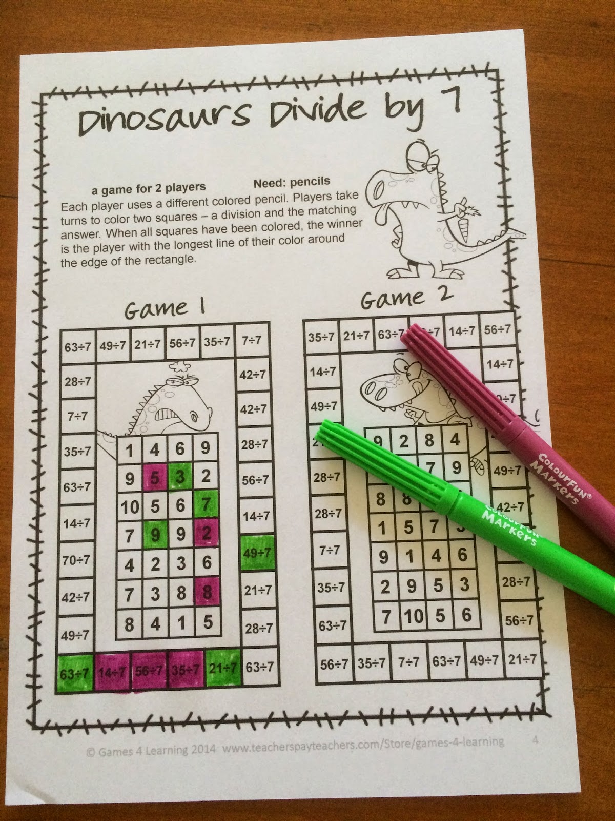 Fun Games 4 Learning: More NO PREP Math Games Freebies