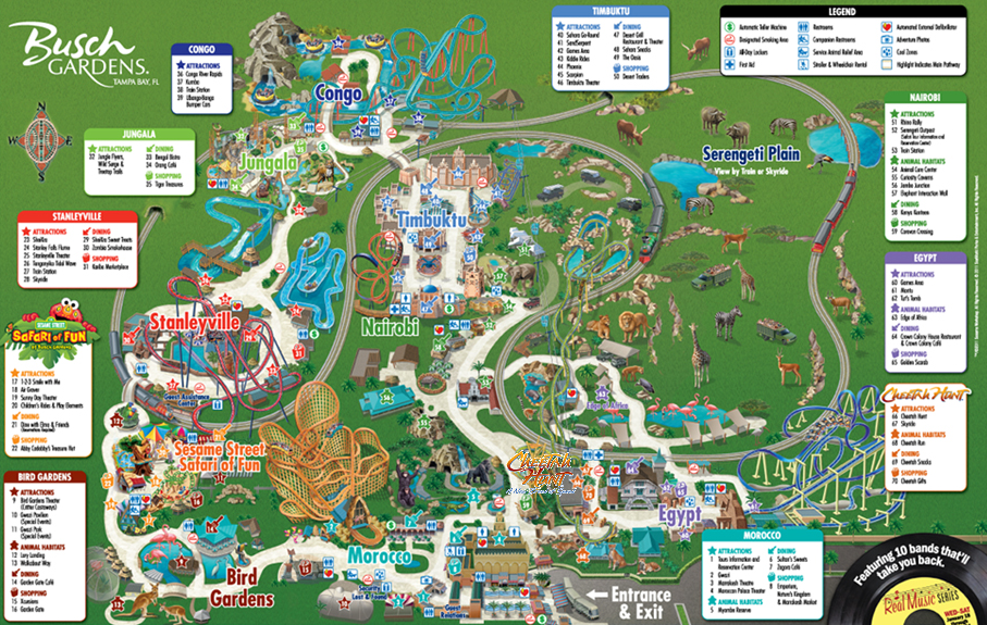 Guga guia voce em Orlando!: MAPA DO BUSCH GARDENS - TAMPA BAY