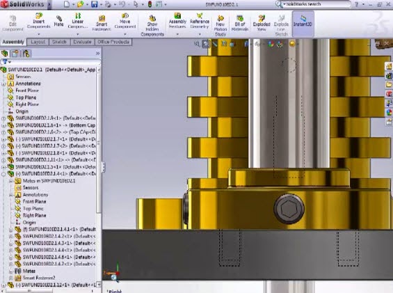 SolidWorks Layout and Workspace with a stirling engine modeling ...