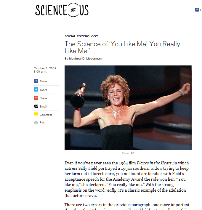 Sally Field - You Like Me, You Really Like Me