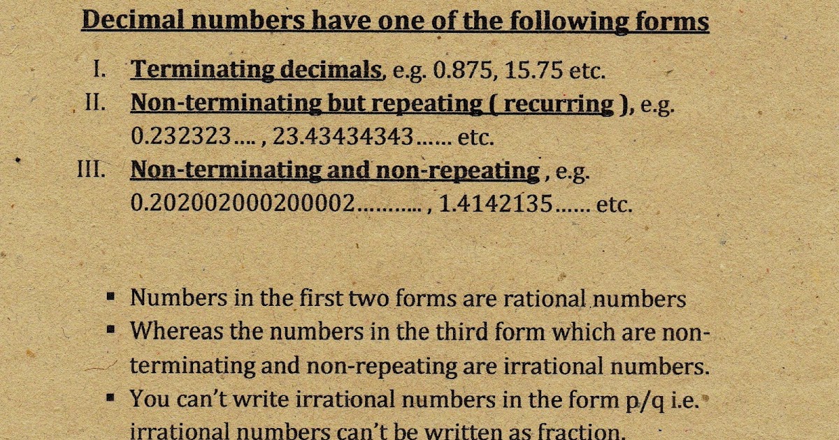 DECIMAL NUMBERS AND IT'S DIFFERENT FORMS