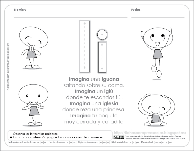 Fichas para preescolar: 2015