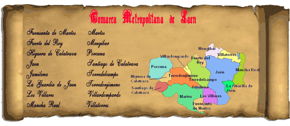 JAEN " Paraiso Andaluz ": Comarcas de Jaen, Pueblos y Ciudades