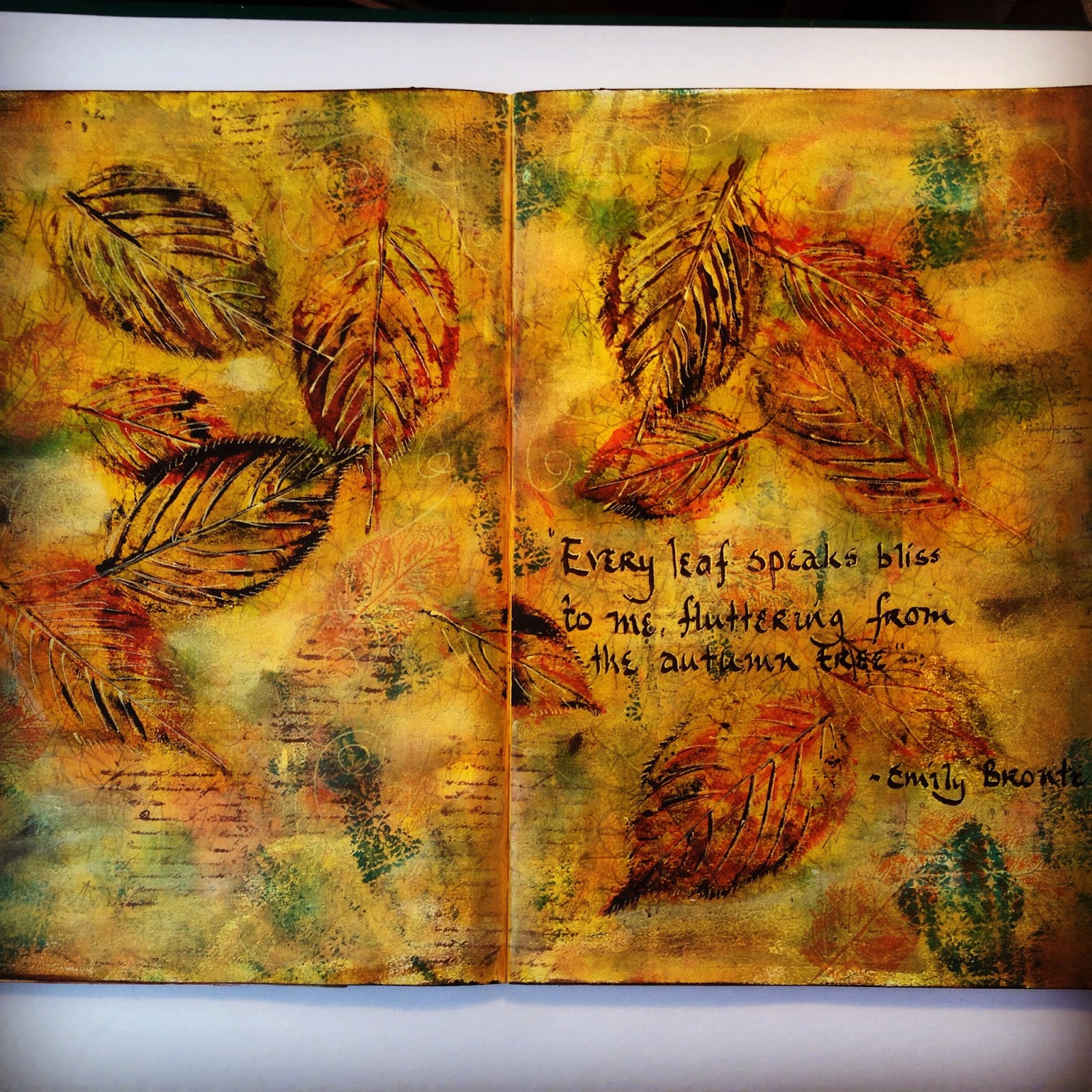 Kylie Coo Studio: Creating the Art Journal page - Autumn Leaves