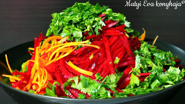 Biborsalata, avagy nyers repa es cekla salata.