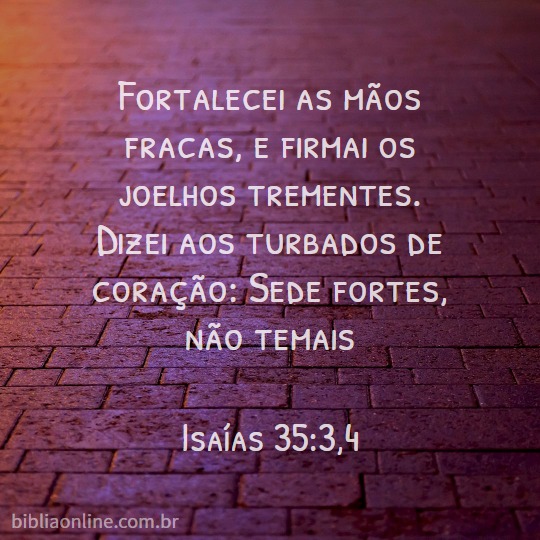 Confortate le mani : Isaías 35.3,4