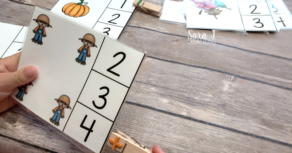 Pumpkin Counting Clip Cards | Sara J Creations