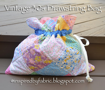 Inspired by Fabric: Summer of Sewing: Vintage 30s Drawstring Bag