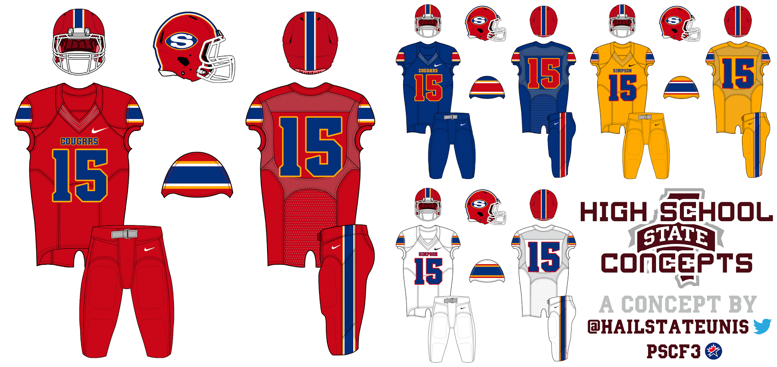 Mississippi High School Football Helmets: Simpson Academy