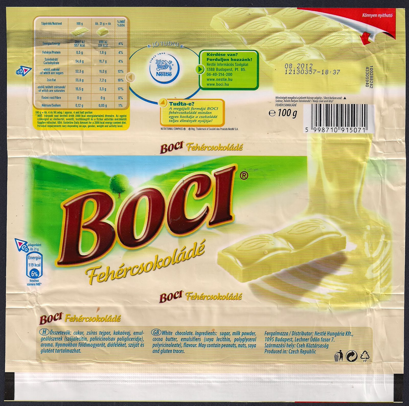 Nestlé Chocolate Wrappers!: Boci White