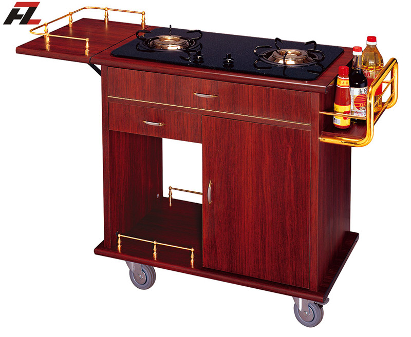China hotel supplies manufacturer: Kitchen Flambe Cooking Trolley with ...