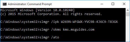 ACTIVATE WINDOWS 10 WITH CMD