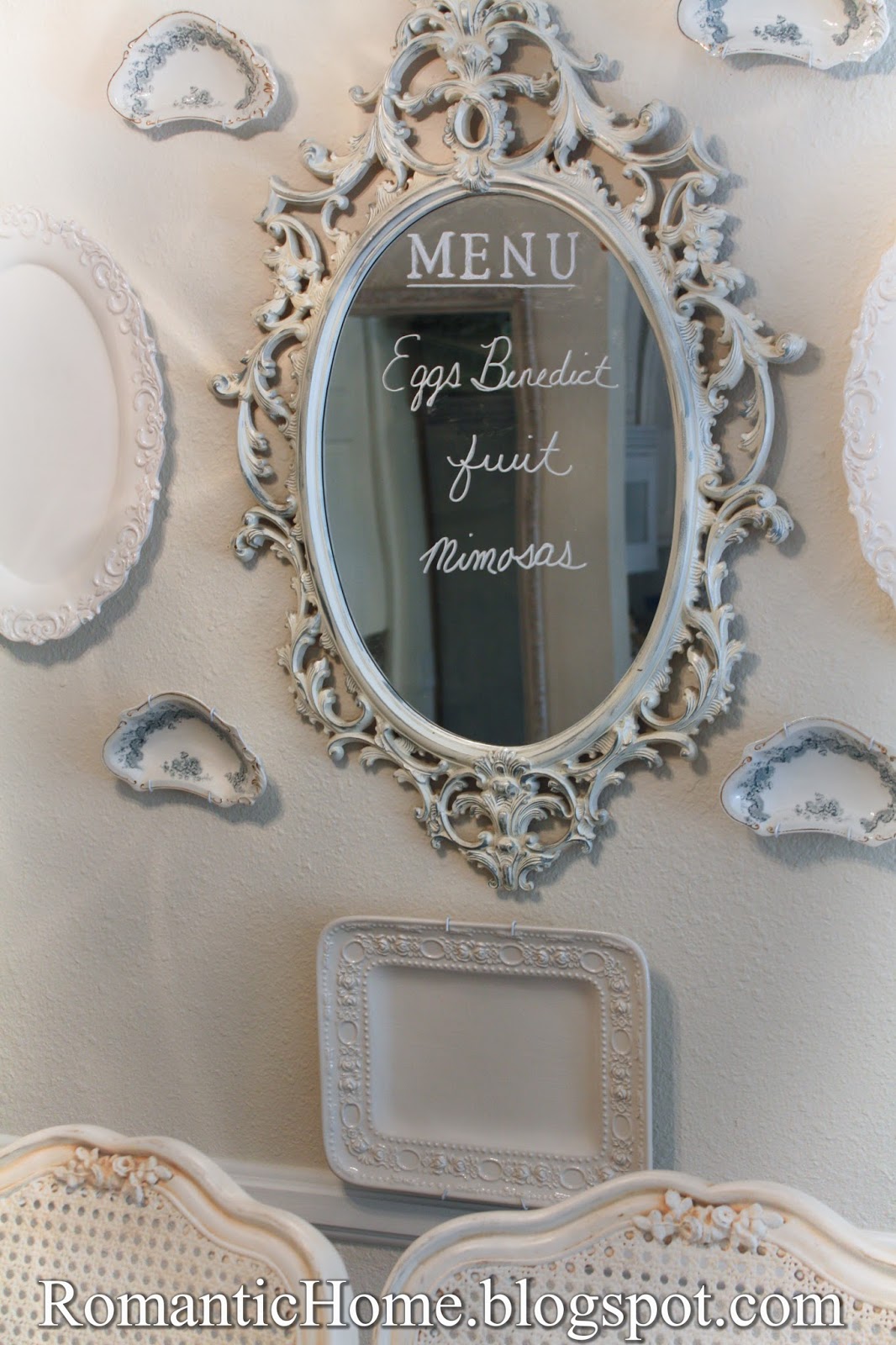 My Romantic Home: Mirror Menu Board - Show and Tell Friday