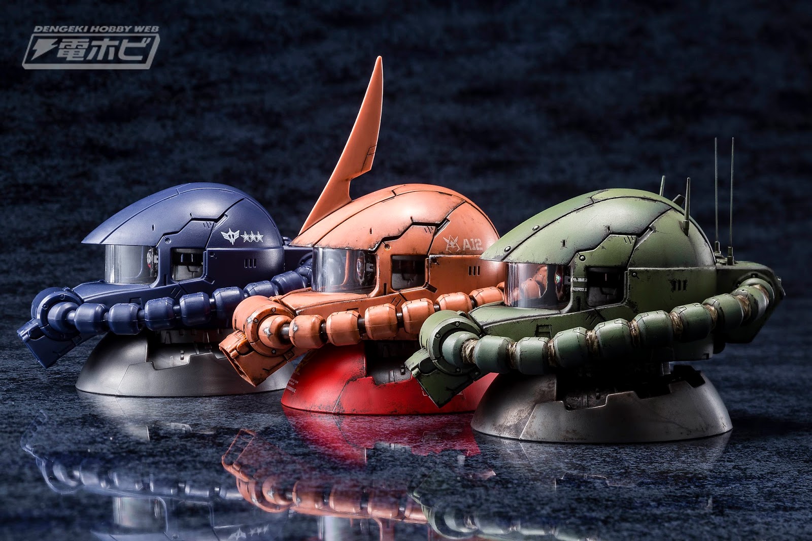 Exceed Model Zaku Head Collection Sample Painted Build by Dengeki Hobby
