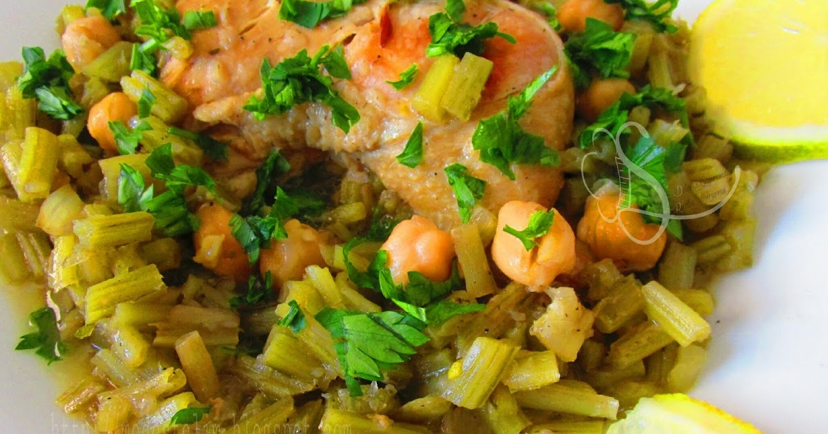 Jaj bel guernina garnina tajine de poulet au chardons