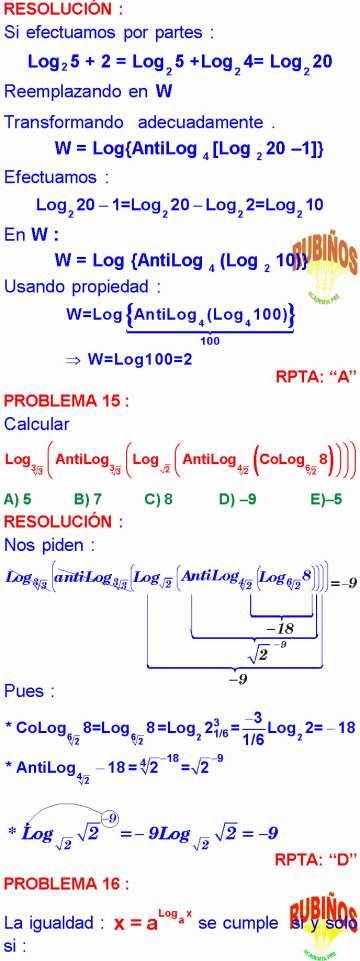 LOGARITMOS PROBLEMAS RESUELTOS
