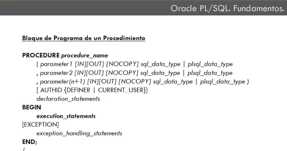 El Blog De Ricardo Sb Oracle Repasando Pl Sql