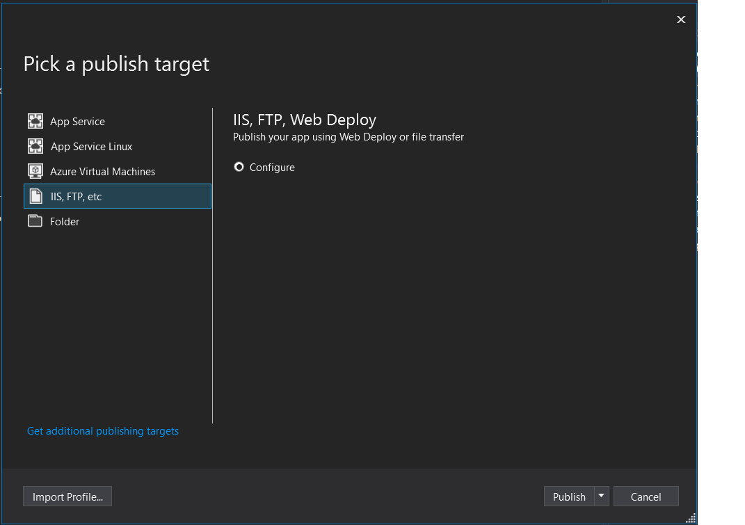 Visual Studio 2017 - Create a Publish Profile