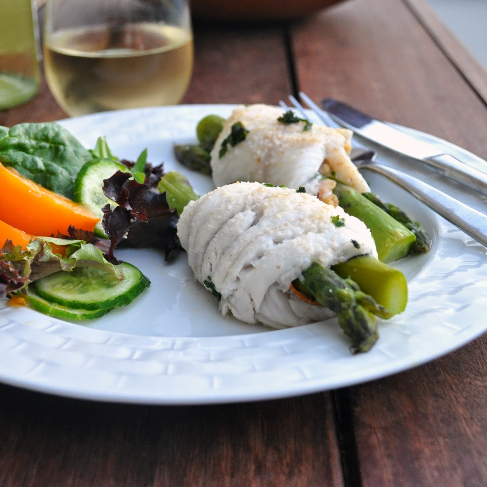 Cooking with Manuela: Sole Fillet Rolls with Prosciutto and Asparagus