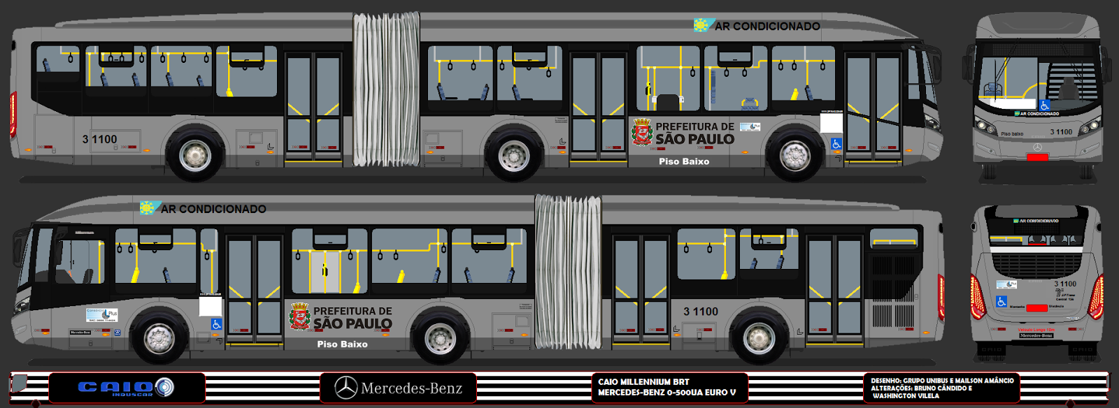 BUS ZONA LESTE SP: (NOVIDADE)CAIO MILLENNIUM BRT 0-500 UA EURO V ...