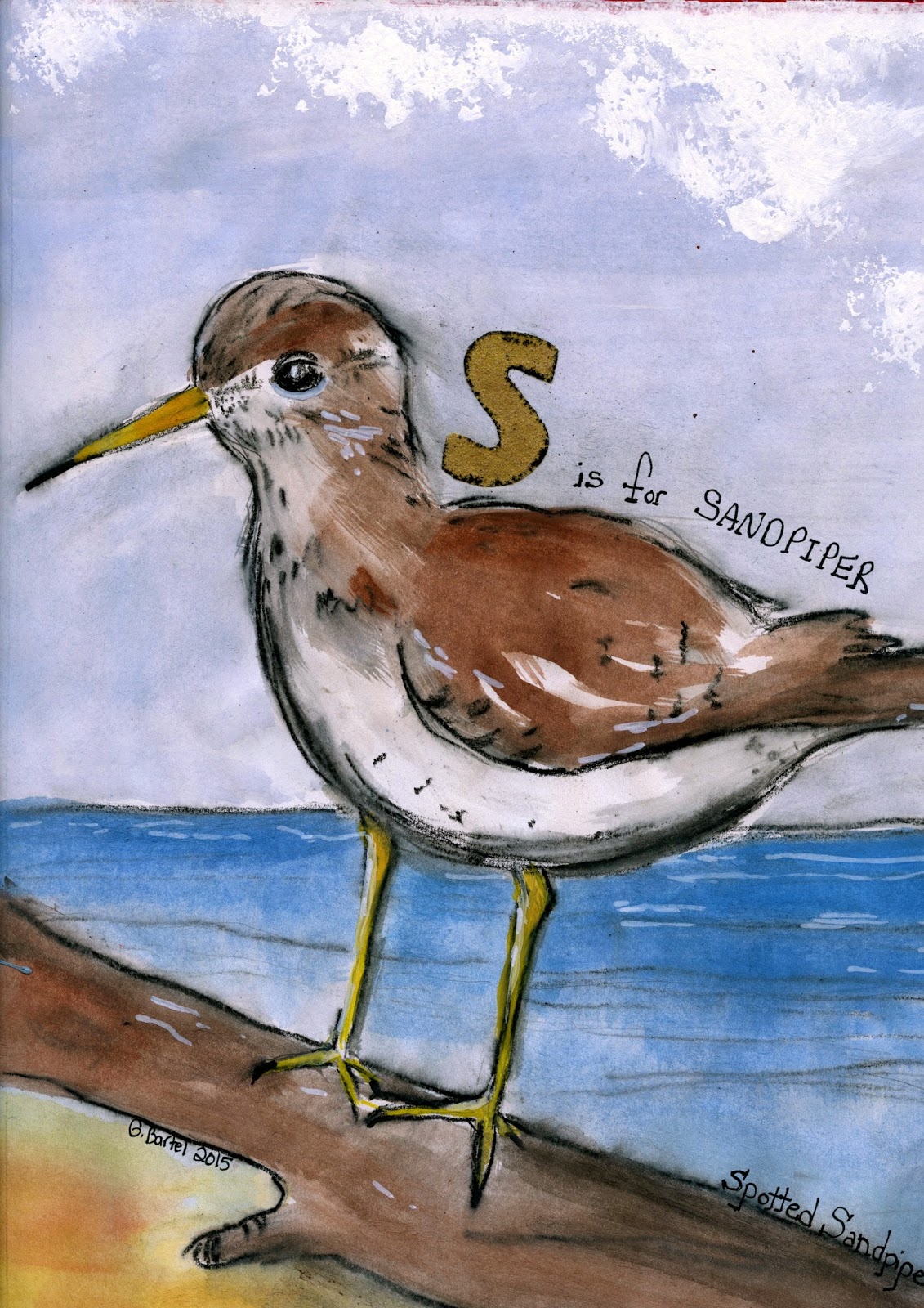 Shorebirds Original Painting Painting Gouache Art & Collectibles etna ...