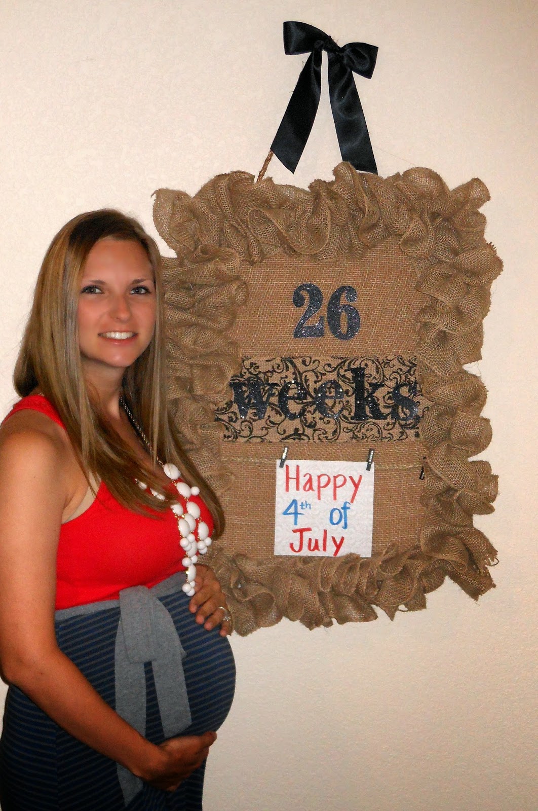 Pregnancy: 26 Weeks - Red, White, & Blue