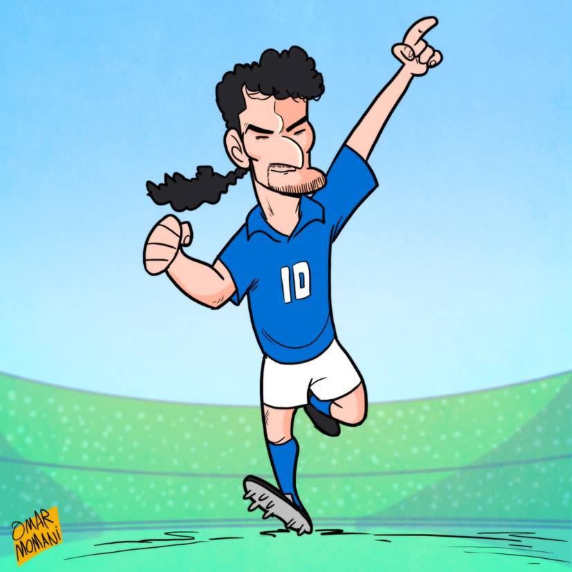 Omar Momani cartoons: Roberto Baggio