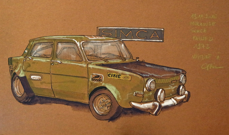 Mon carnet de Dessins: SIMCA 1000 RALLIE 2 - 1972