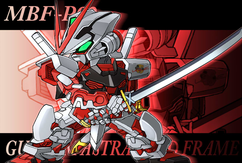 GUNDAM GUY: SD Gundam Artworks: Gundam Astray Blue, Red & Gold Frame