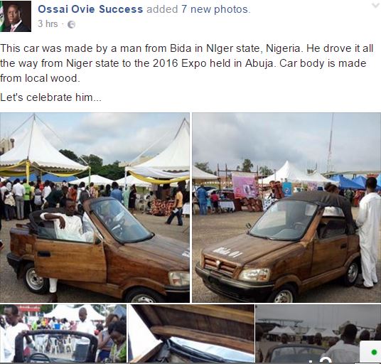 Stella Dimoko Korkus.com: Man from Niger State Drives Wooden Car To ...