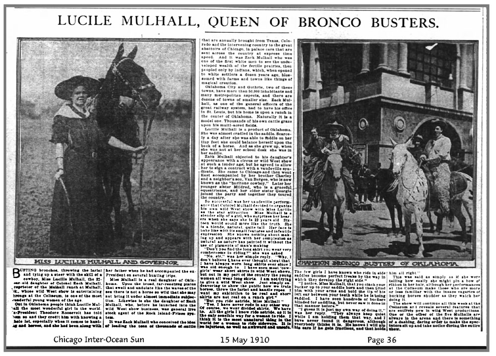 Rare Pictures of Lucille Mulhall, the First Cowgirl of America ...