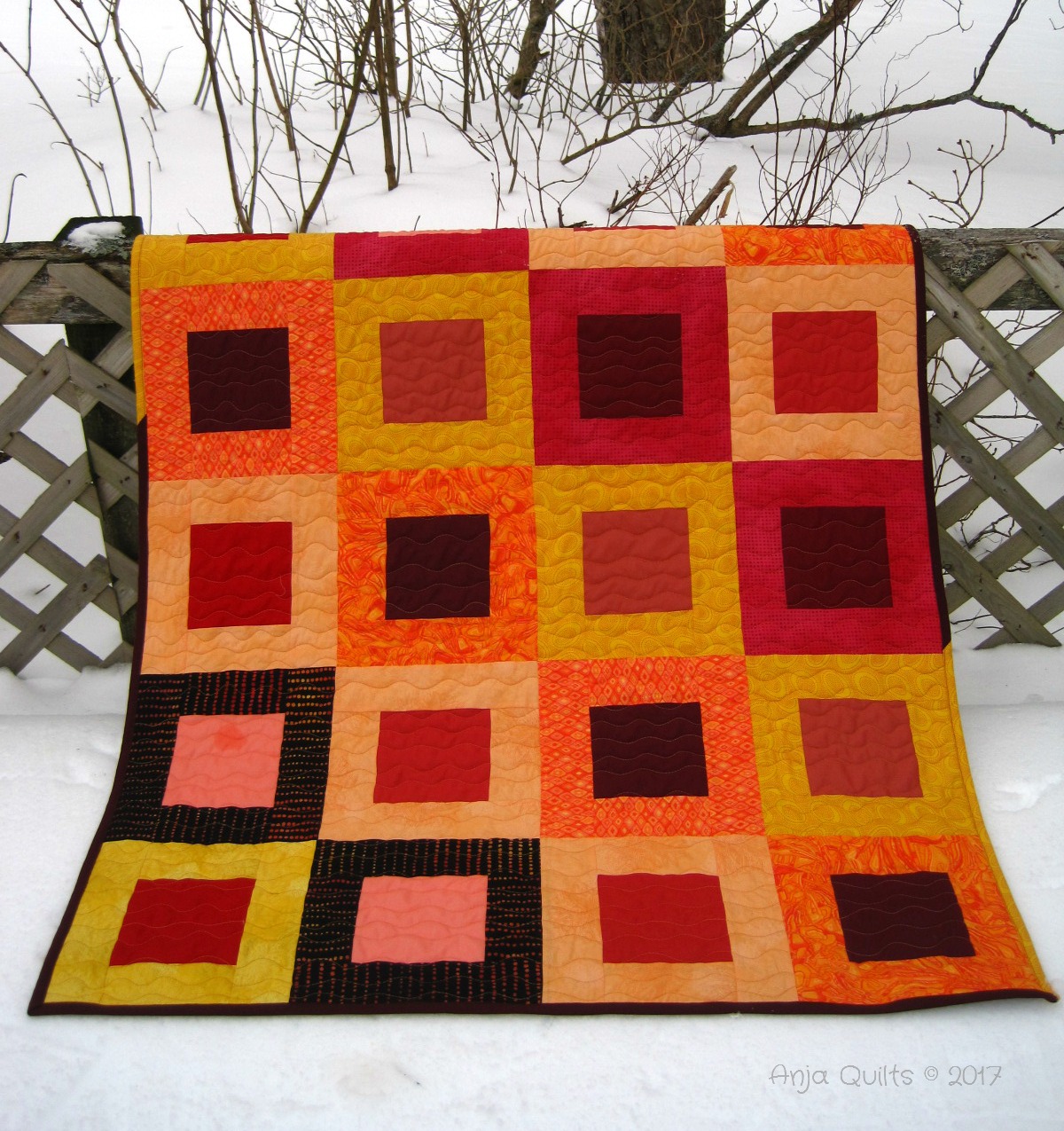 Anja Quilts: TGIFF - Square in Square Class Sample