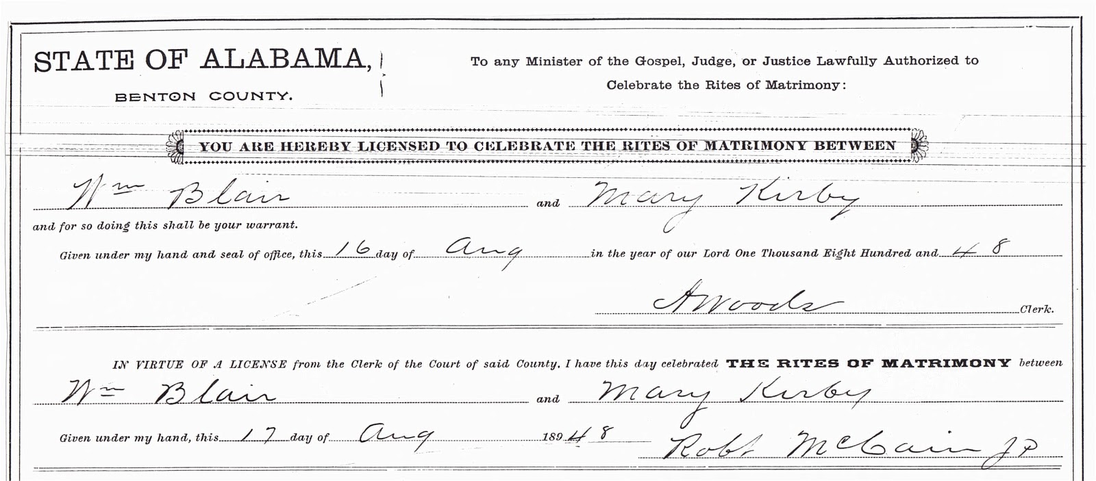 THE FAMILY HISTORY OF BILLY BLAIR: William McCall Blair: Basic Family ...