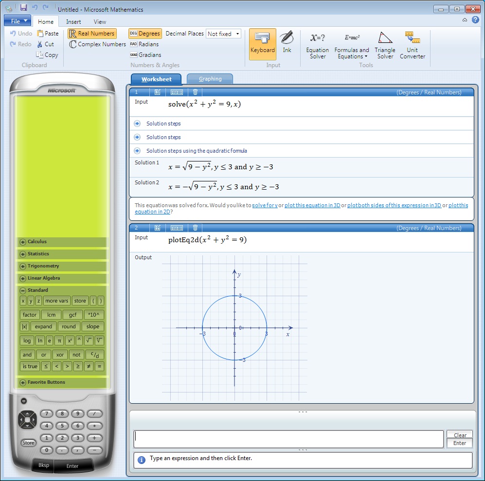 S54U: Program Microsoft Mathematics 4.0