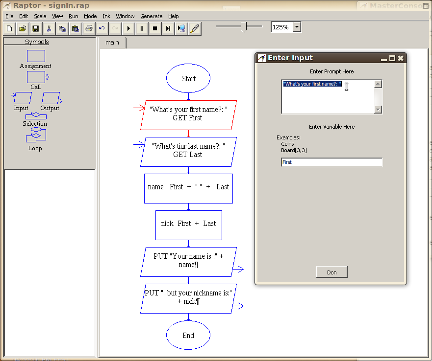 Programming Running With Raptor