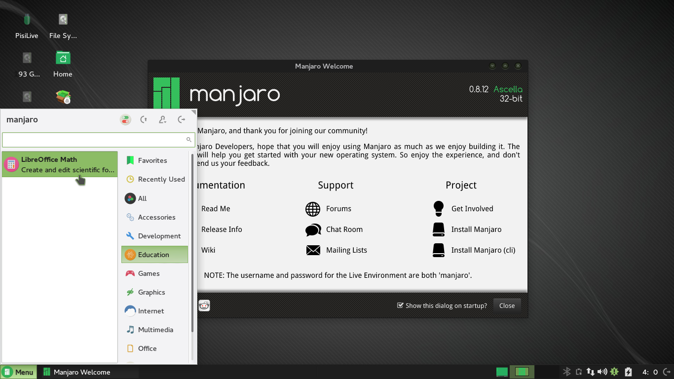 Das U-Blog by Prashanth: Review: Manjaro Linux 0.8.12 "Ascella" Xfce