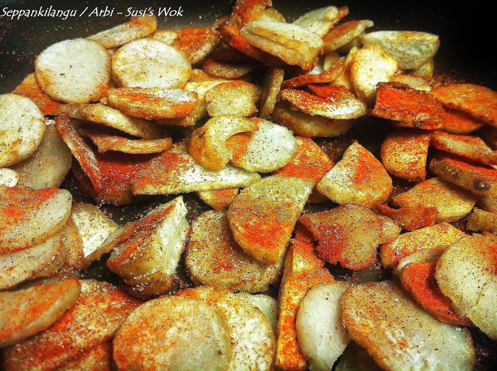 Susi's Wok: Seppankilangu Curry / Fry (Arbi fry)