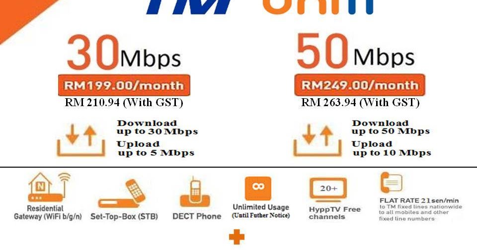 Unifi Fibre Broadband Malaysia - 30Mbps & 50Mbps Plan: Unifi Packages ...