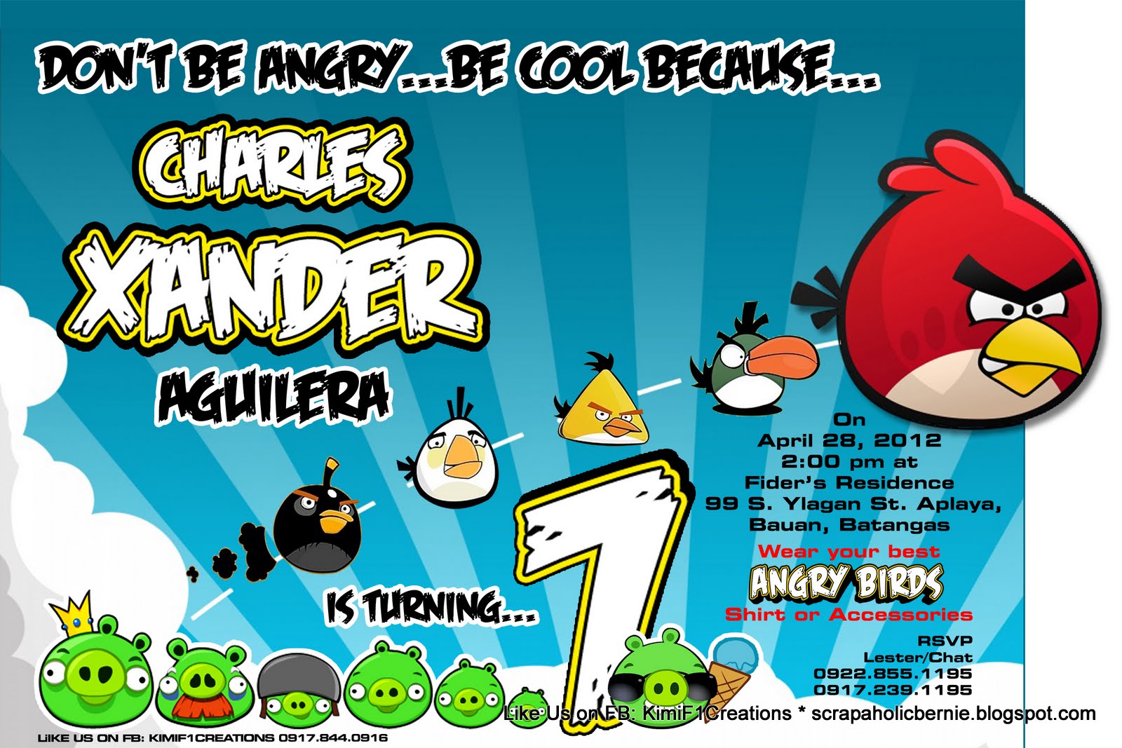 F1 Digital Scrapaholic: One Page 2D Angry Birds Invites