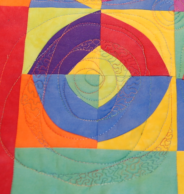 15 minutes play...BumbleBeans Inc.: Kandinsky's Circles Quilting Done!