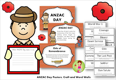 ANZAC Day Activities for the classroom | Foundation into First