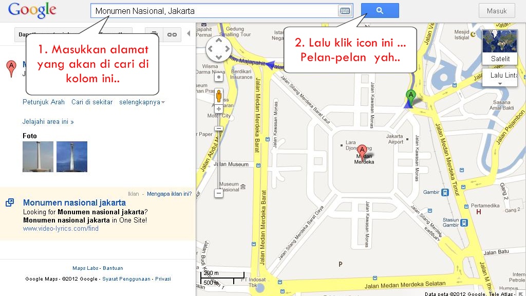 Cara mencari alamat melalui internet menggunakan google maps ~ Tips dan ...