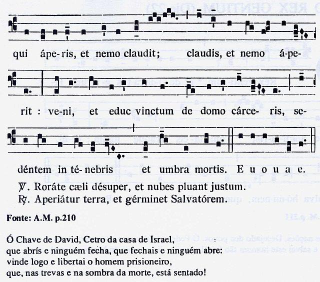 Missa Gregoriana - CE: Antífonas do Ó (dia 20/dec): O Clavis David