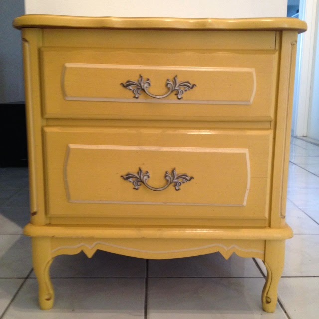 Vintage Yellow Night Stand | anniescupboards