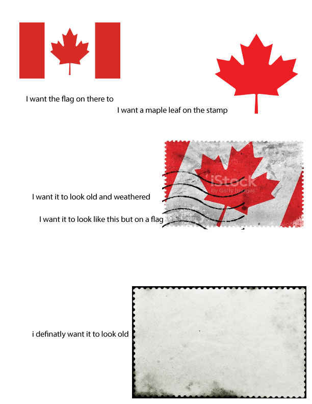 Canadian flag and mood board