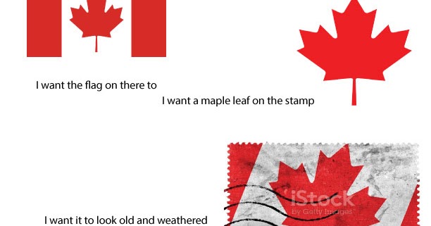 Canadian flag and mood board