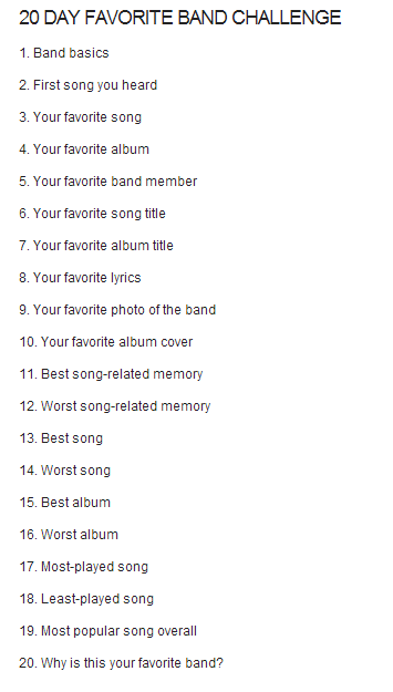 From Kristen's Brain...: 20 Day Favorite Band Challenge