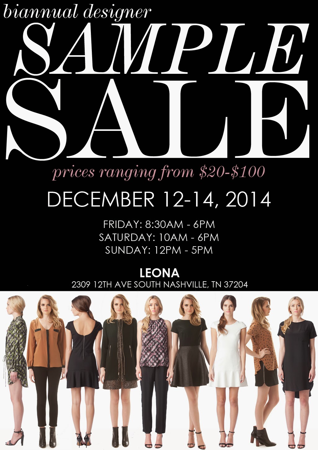 the claire with red hair: the best SAMPLE SALE of the year at LEONA